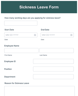 Sickness Leave Form Template | Jotform