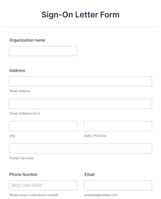 Sign-On Letter Form Template | Jotform