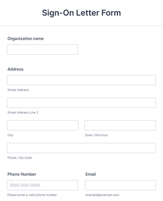 Sign-On Letter Form Template | Jotform