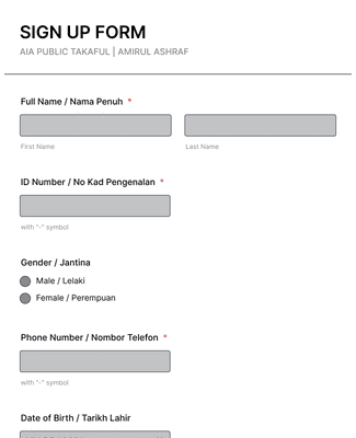 SIGN UP FORM 414 Form Template | Jotform