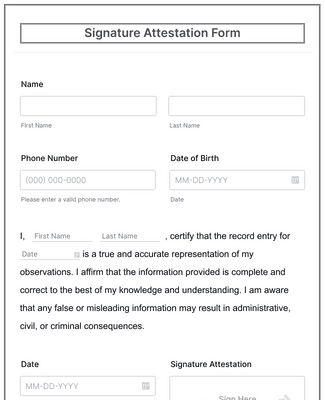 Signature Attestation Form Template | Jotform