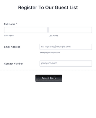 Simple Guest List Form Template | Jotform
