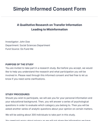 Simple Informed Consent Form Template | Jotform
