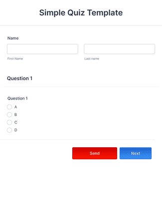 Simple Quiz Template Form Template | Jotform
