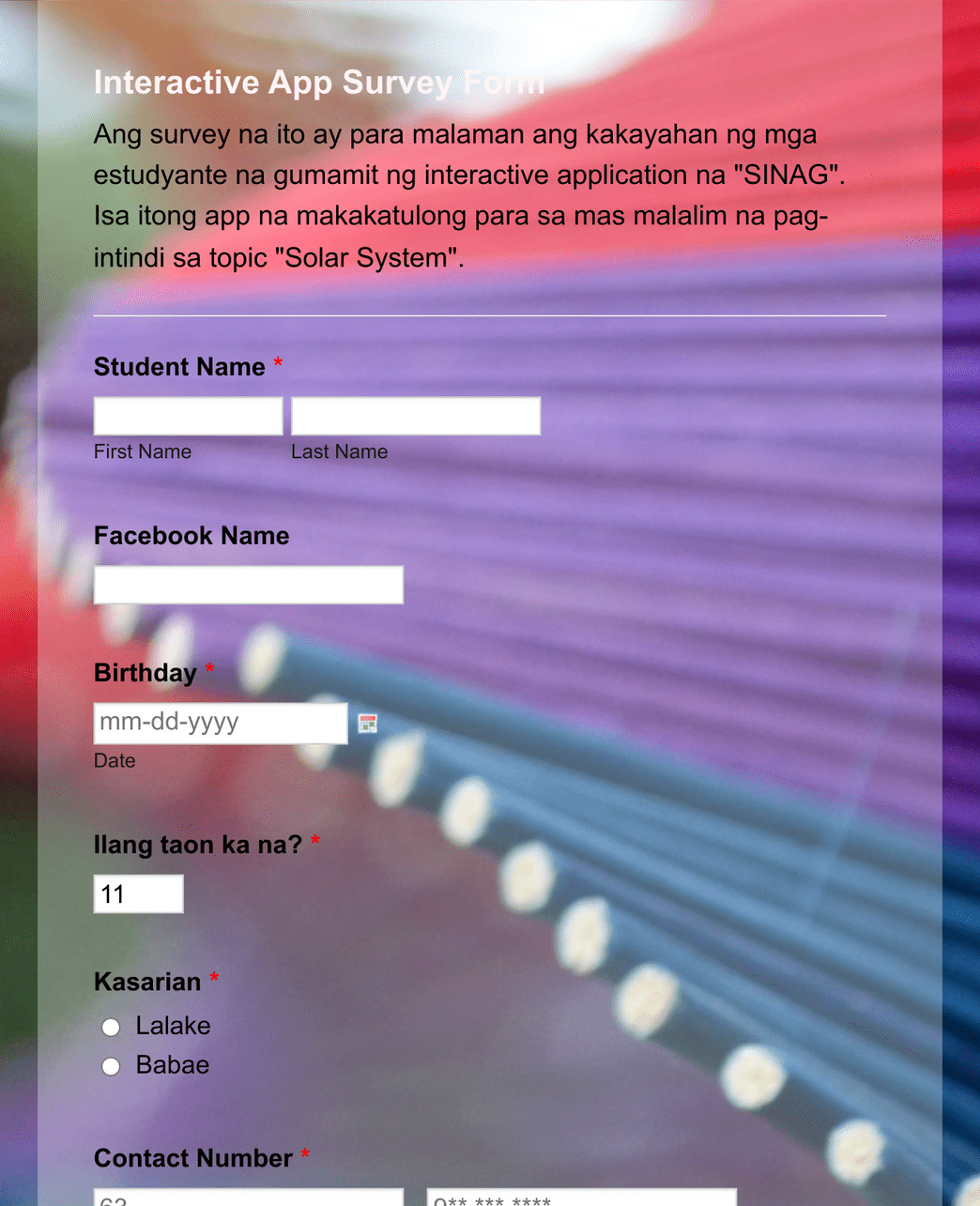 SINAG Form Template | Jotform