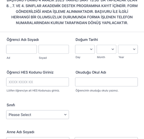 Sınav Başvuru Form Şablonu | Jotform