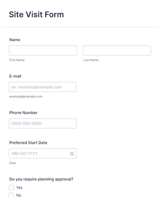 Site Visit Form Template | Jotform