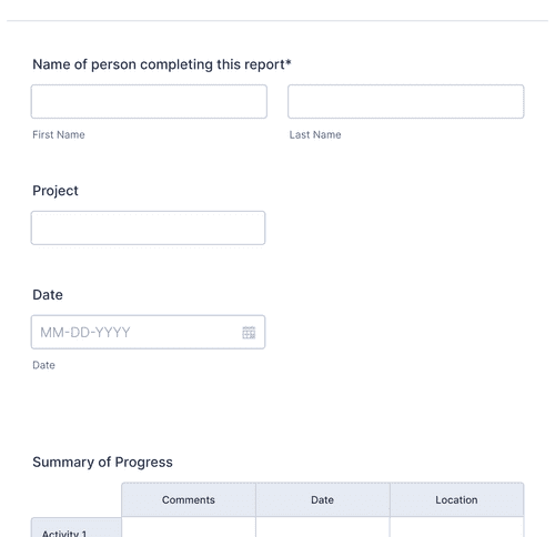 Site Work Progress Report Form Template | Jotform