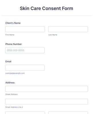 Skin Care Consent Form Template | Jotform