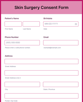Skin Surgery Consent Form Template | Jotform