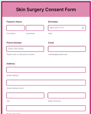 Skin Surgery Consent Form Template | JotForm