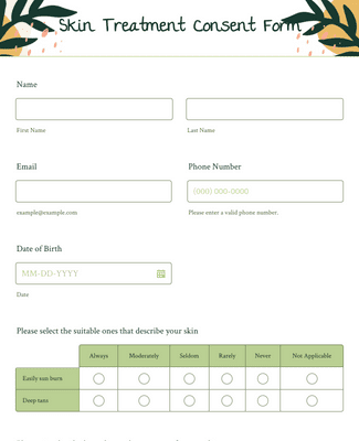 Skin Treatment Consent Form Template | Jotform