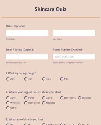 Skincare Quiz Form Template | Jotform
