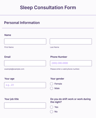 Sleep Consultation Form Template | Jotform