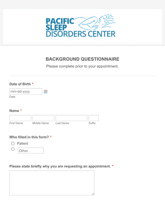 Sleep Study Questionnaire Form Template | Jotform