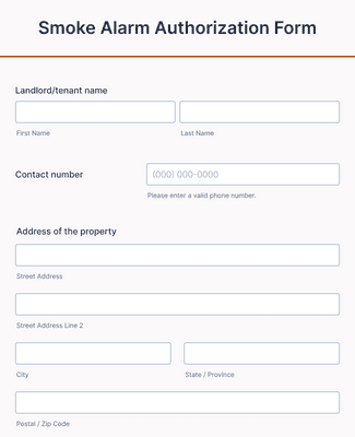 Smoke Alarm Authorization Form Template | Jotform