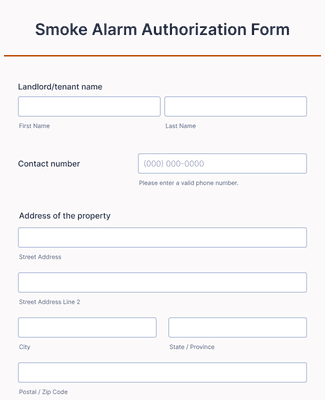 Smoke Alarm Authorization Form Template | Jotform