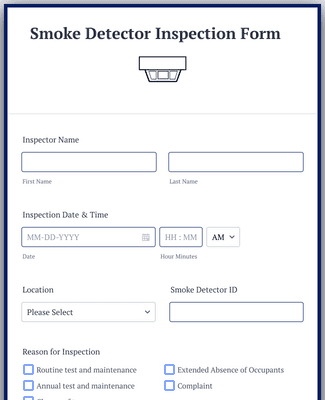 Smoke Detector Inspection Form Form Template | Jotform
