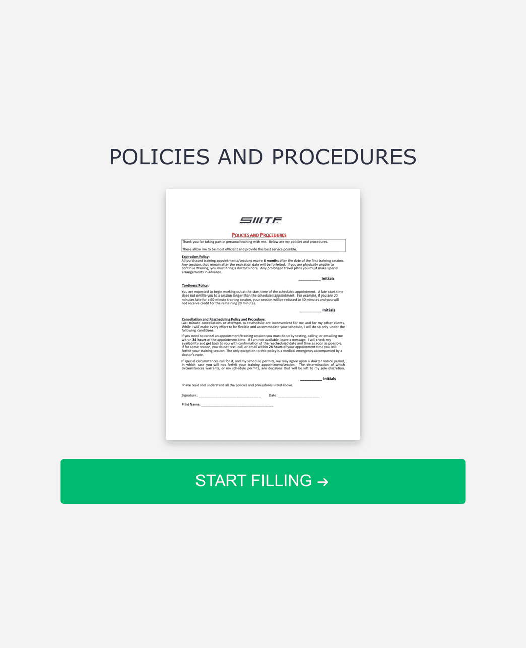 SMTF POLICIES AND PROCEDURES Form Template | Jotform
