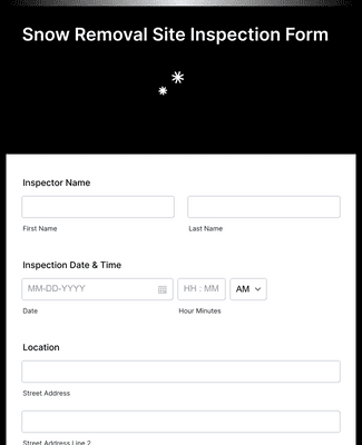 Snow Removal Site Inspection Form Template | Jotform