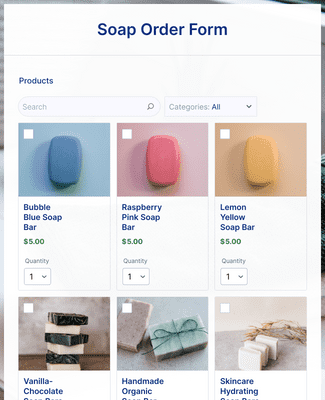 Soap Order Form Template | Jotform