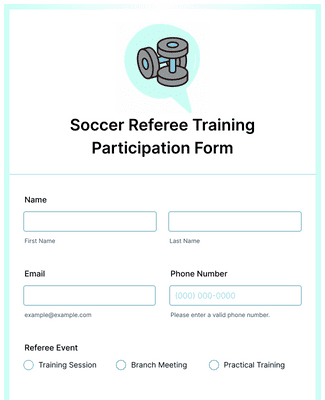 Soccer Referee Training Participation Form Template | Jotform