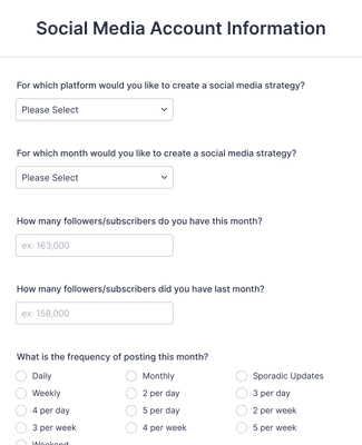 Social Media Account Information Form Template | Jotform
