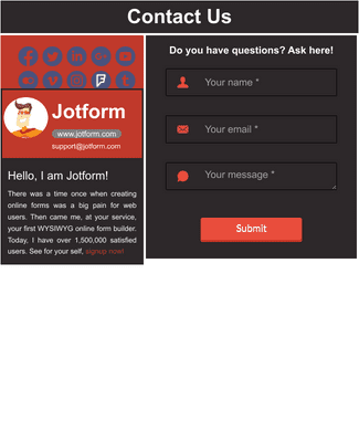 Social Media Contact Form Template | Jotform