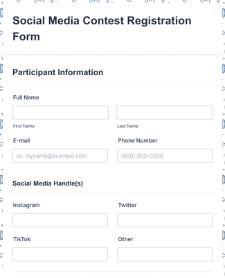 Social Media Contest Registration Form Template | Jotform