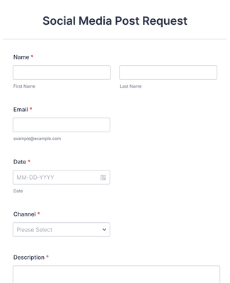 Social Media Post Request Form Template | Jotform