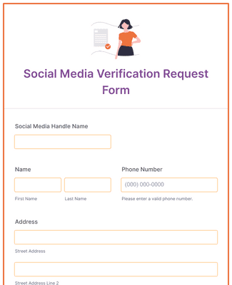 Social Media Verification Request Form Template | Jotform