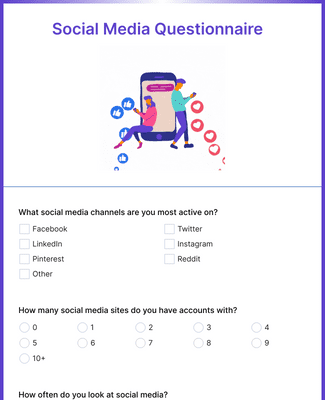 Social Network Questionnaire Form Template | Jotform