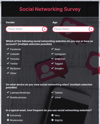 Social Networking Survey Form Template | Jotform