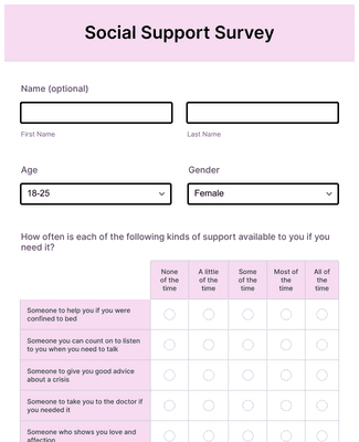 Friendship Survey Form Template | JotForm