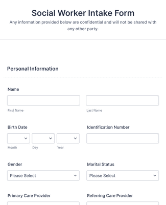 Social Worker Intake Form Template | Jotform