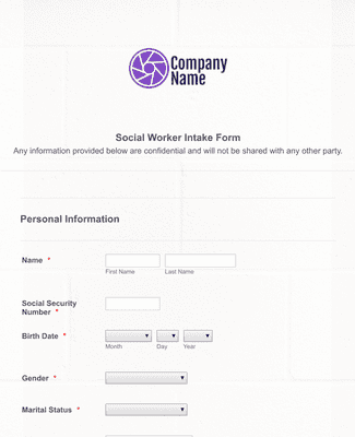 Social Worker Intake Form Template | JotForm
