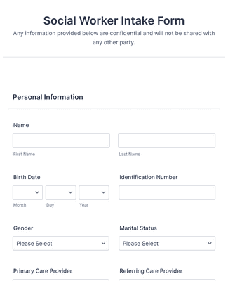 Social Worker Intake Form Template | Jotform
