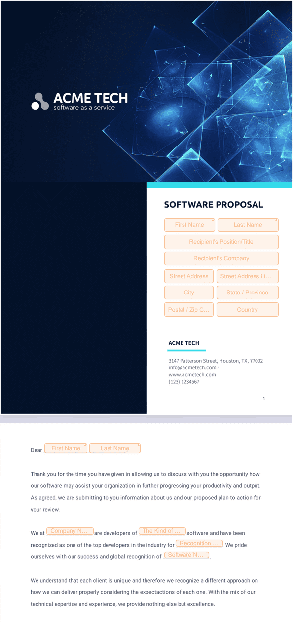 Software Proposal Template - Sign Templates | Jotform