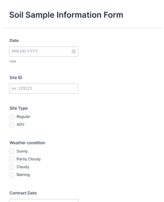 Soil Sample Information Form Template | Jotform