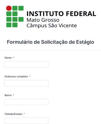 solicitação de estágio Modelo de Formulário | Jotform
