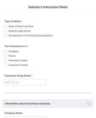 Solicitor's Instruction Sheet Form Template | Jotform