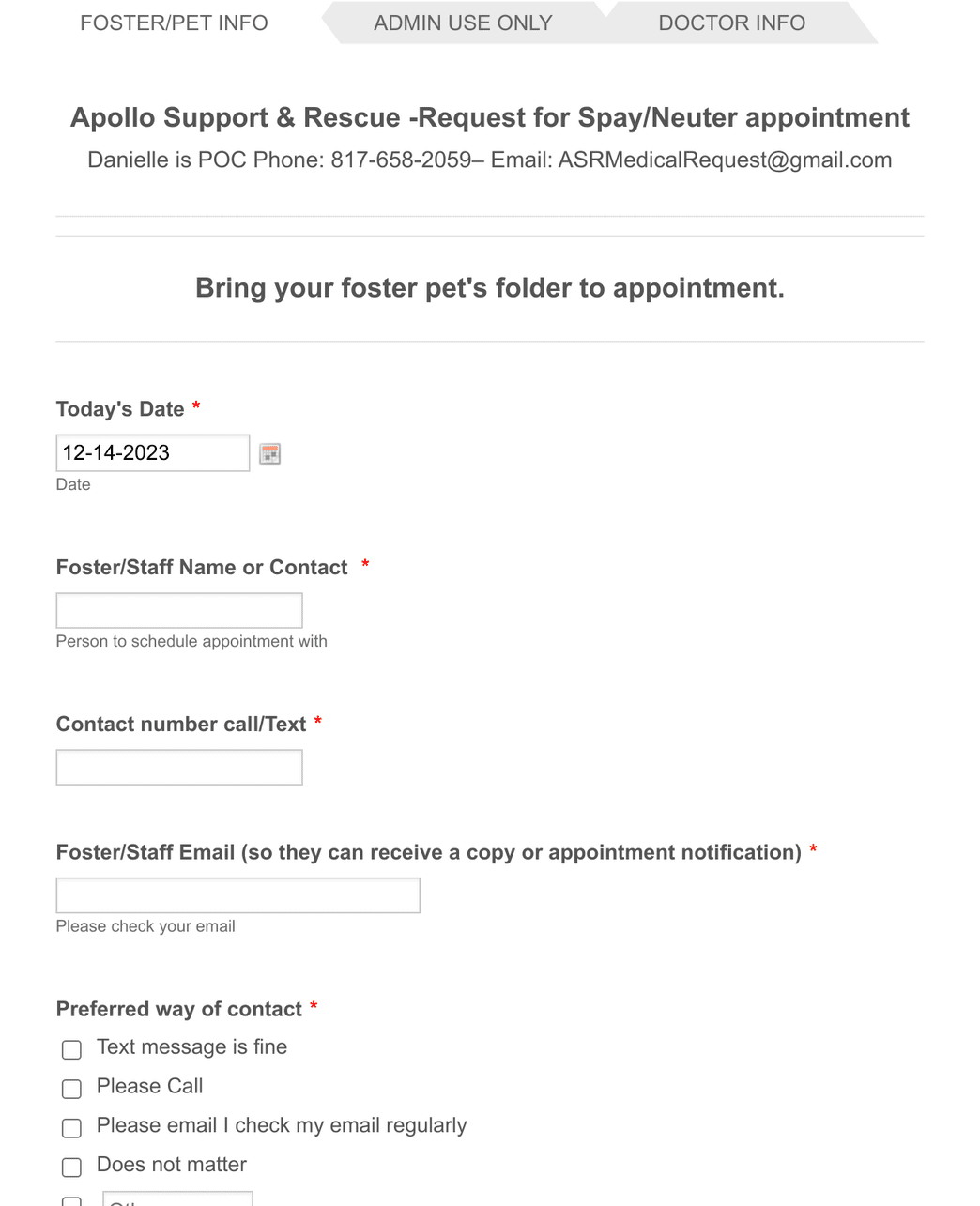 Spay/Neuter Request Form Template | Jotform