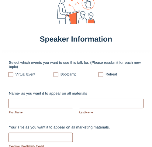 Speaker Information Collection Form Template | Jotform