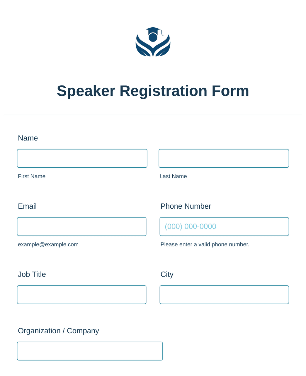 Speaker Registration Form Template | Jotform