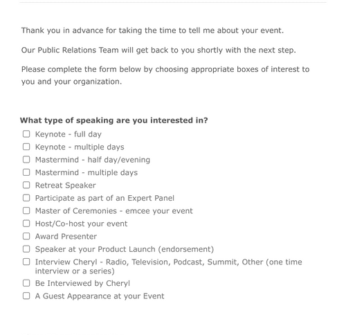 Speakers Inquiry Form Template | Jotform