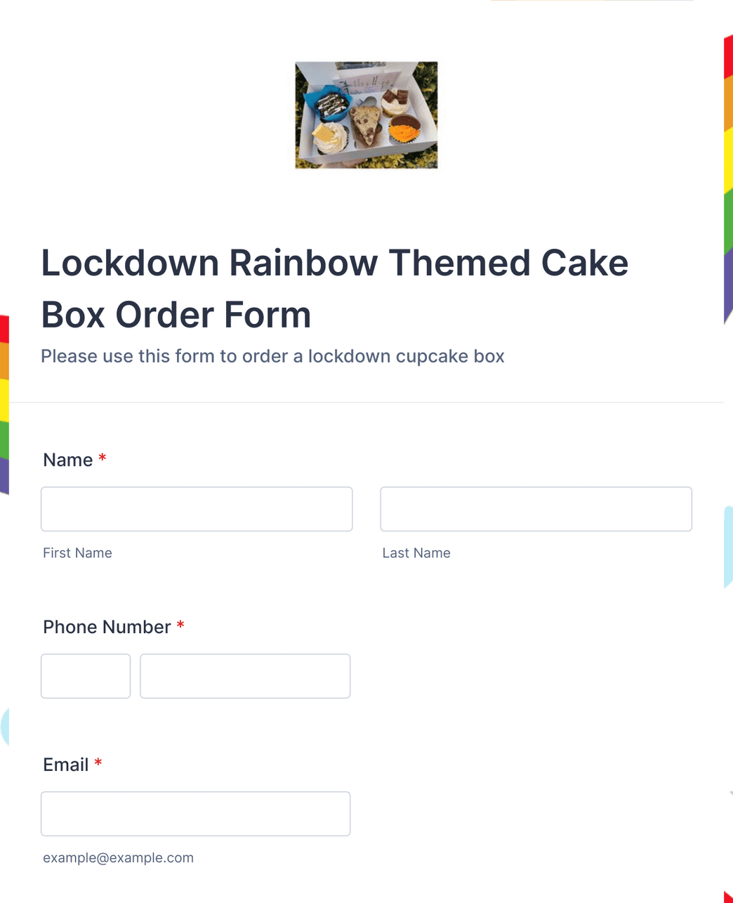 Special Lockdown Cupcake Box Order Form Template | Jotform