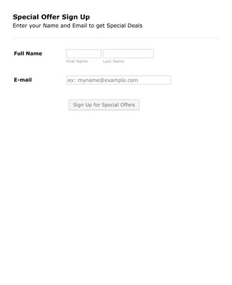 Special Offers Sign Up Form Template | Jotform