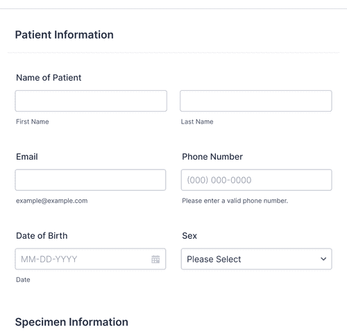Specimen Collection Form Template | Jotform