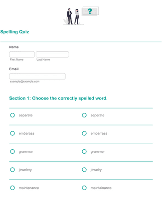 Spelling Quiz Form Template | Jotform