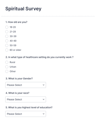 Spiritual Survey Form Template | Jotform